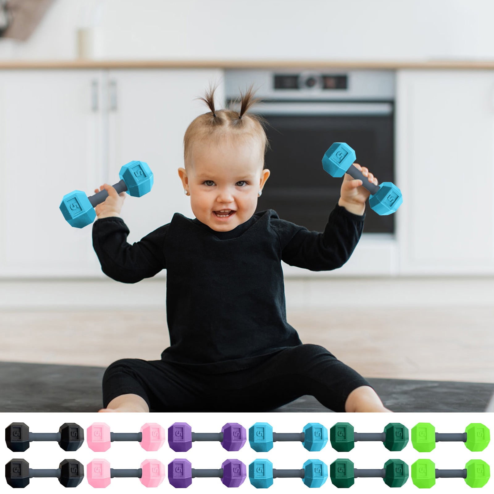 Gifts Dianli Kids Dumbbell Sensory Toy Lightweight Easy Grip Safe ...