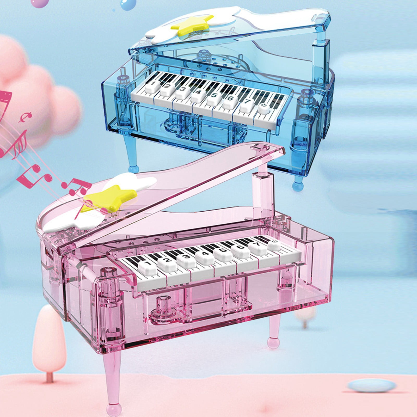 Gifts Dianli Mini Piano Toy + Light-Up Electronic Music Box + Plays ...