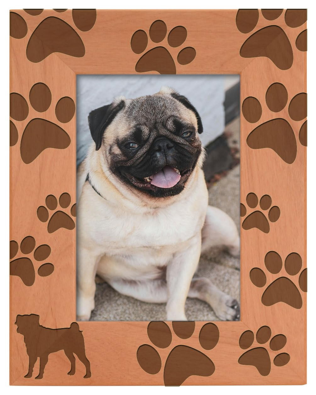 Gifts For All By Rachel Olevia Dog Lover Gift Pug Silhouette Paw Prints ...