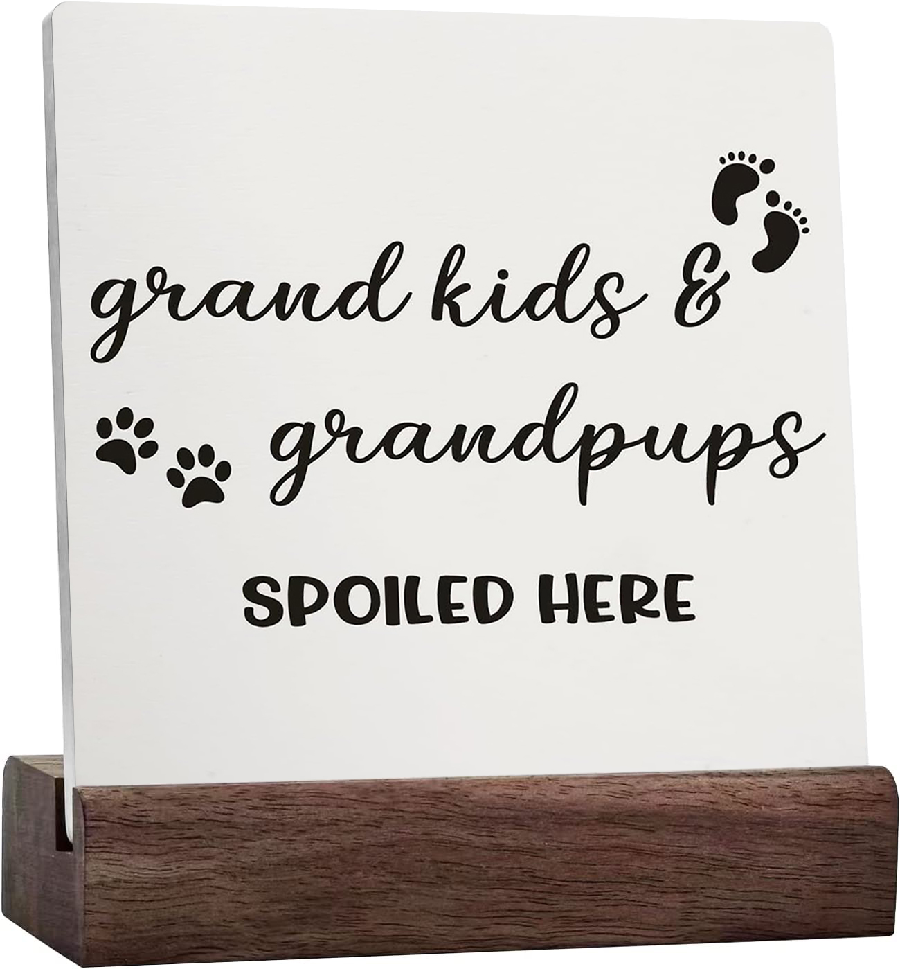 Gifts For Grandparents Ceramic Table Sign - Grandkids Grandpups Spoiled ...