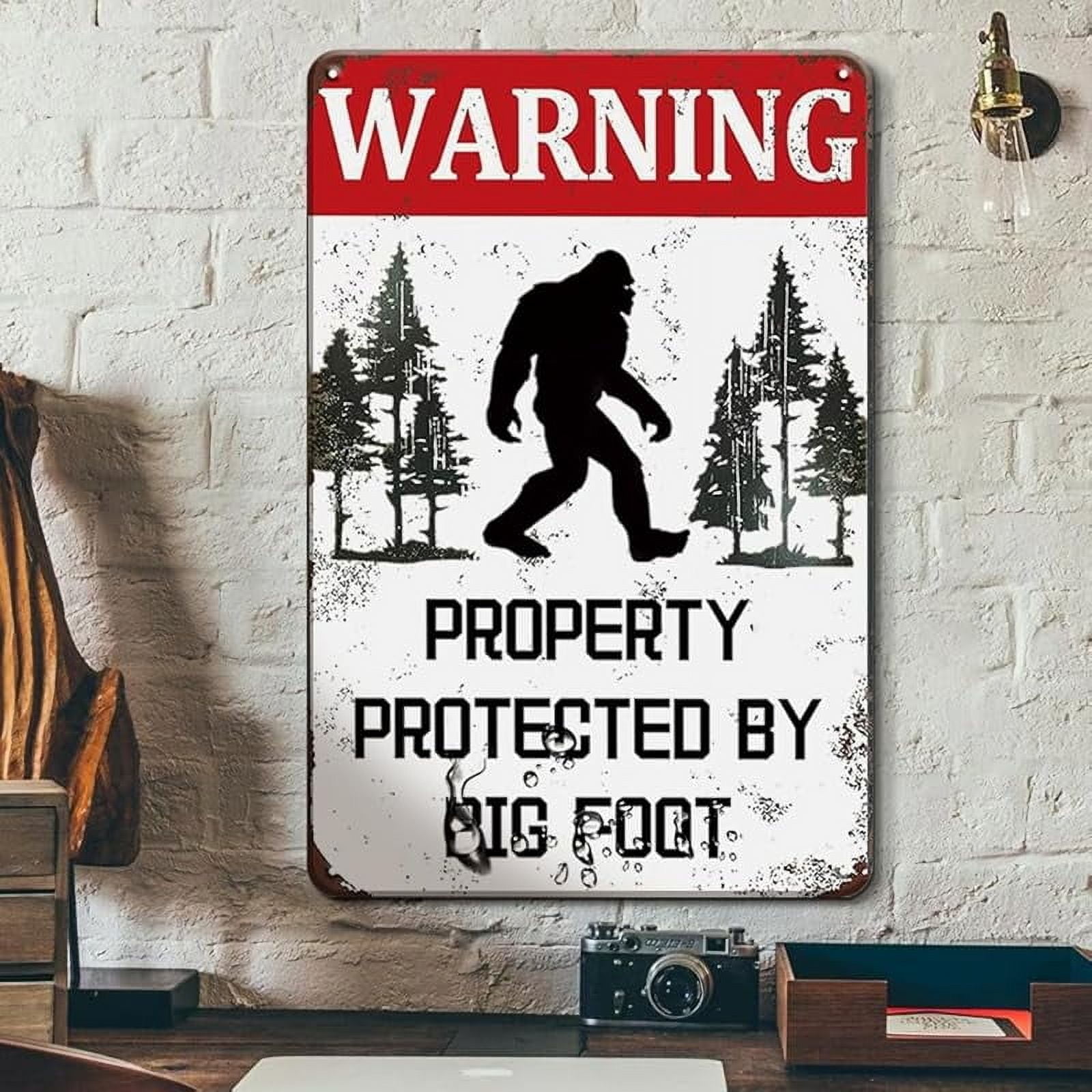 Gifts For Men Garage Sign Warning Property Protected By Big Of Foot ...