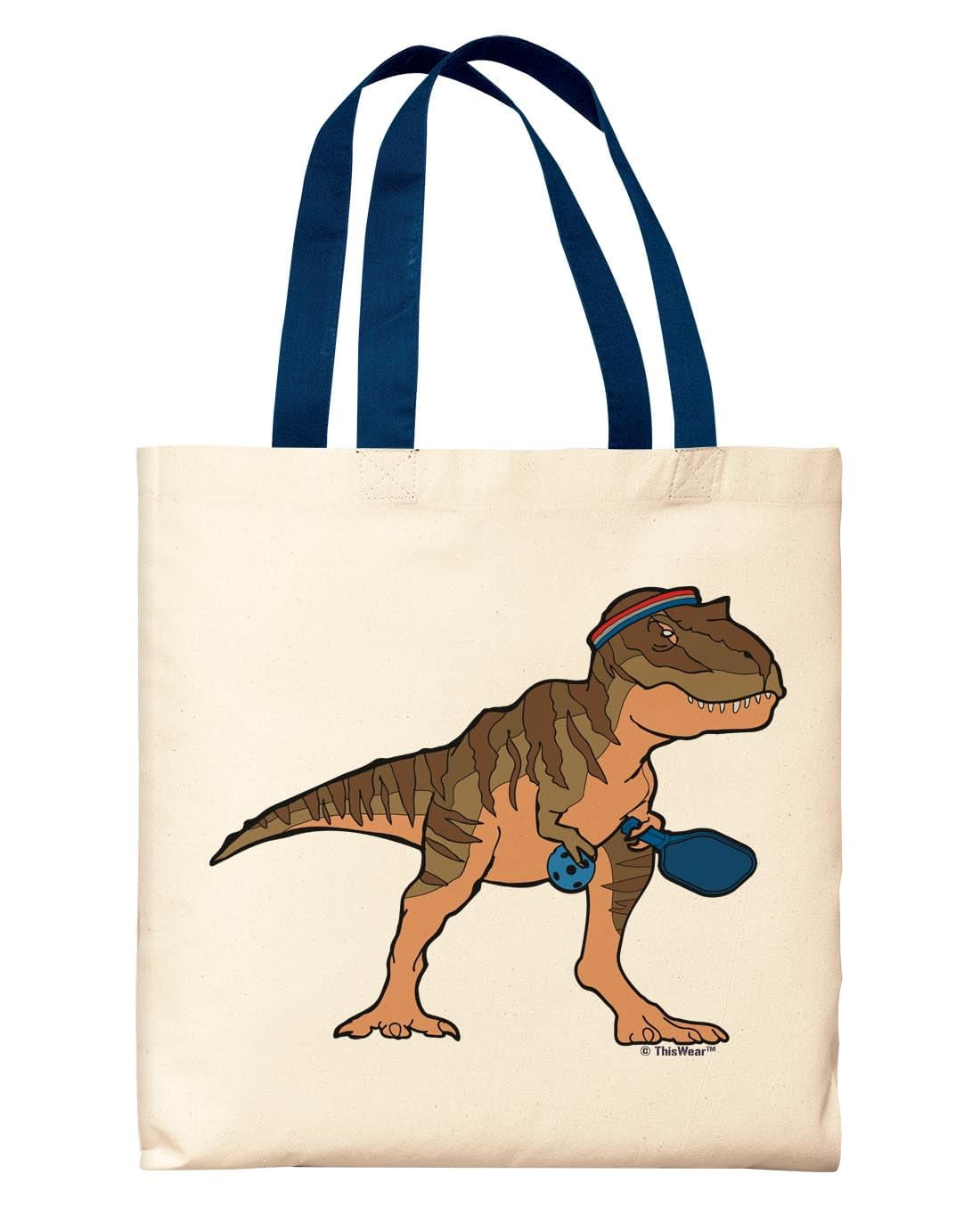 Gifts For Pickleball Players T-Rex Playing Pickleball Navy Handle ...