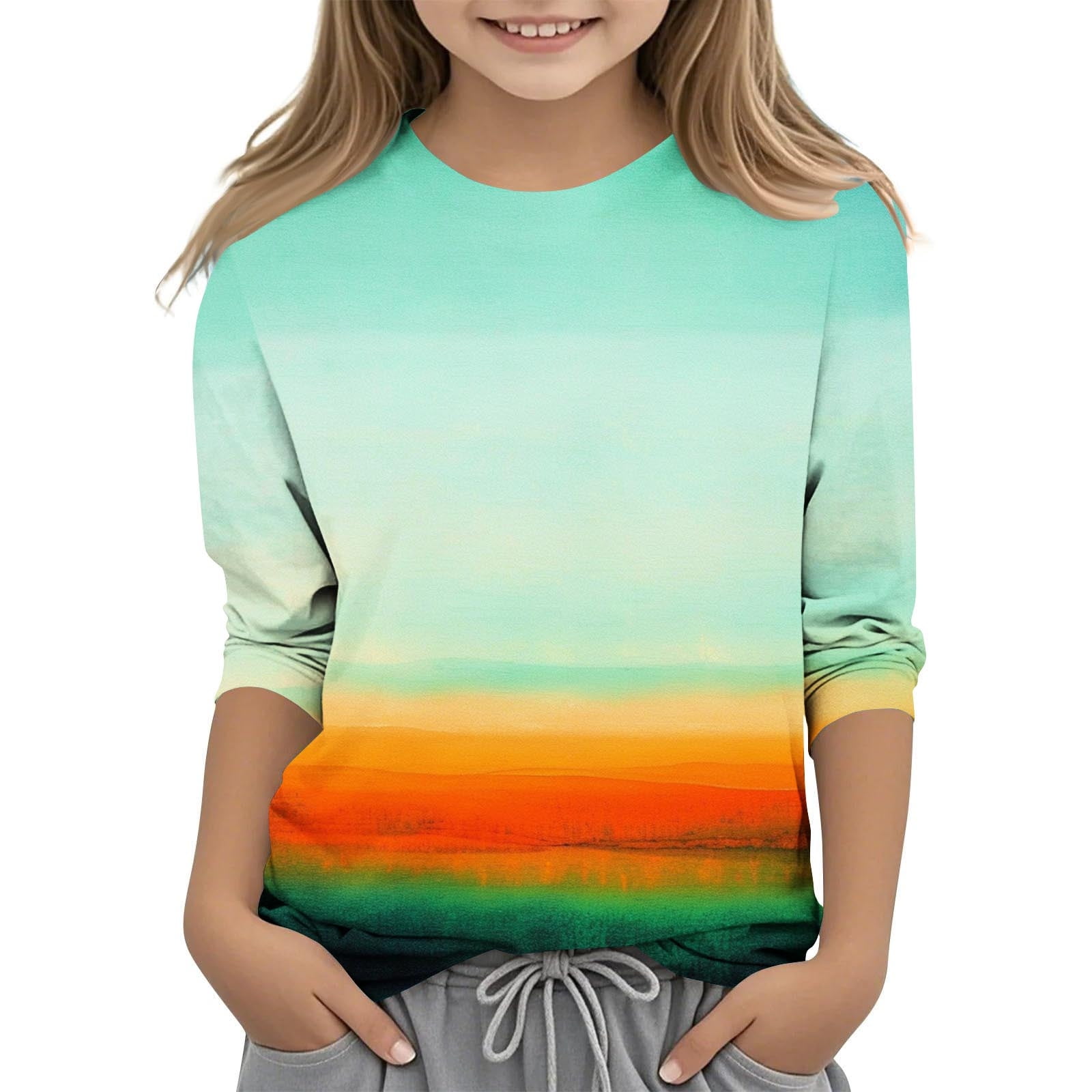 Gifts For Teen Girls Summer Tops for Teens Girls Quarter Sleeve Tops ...