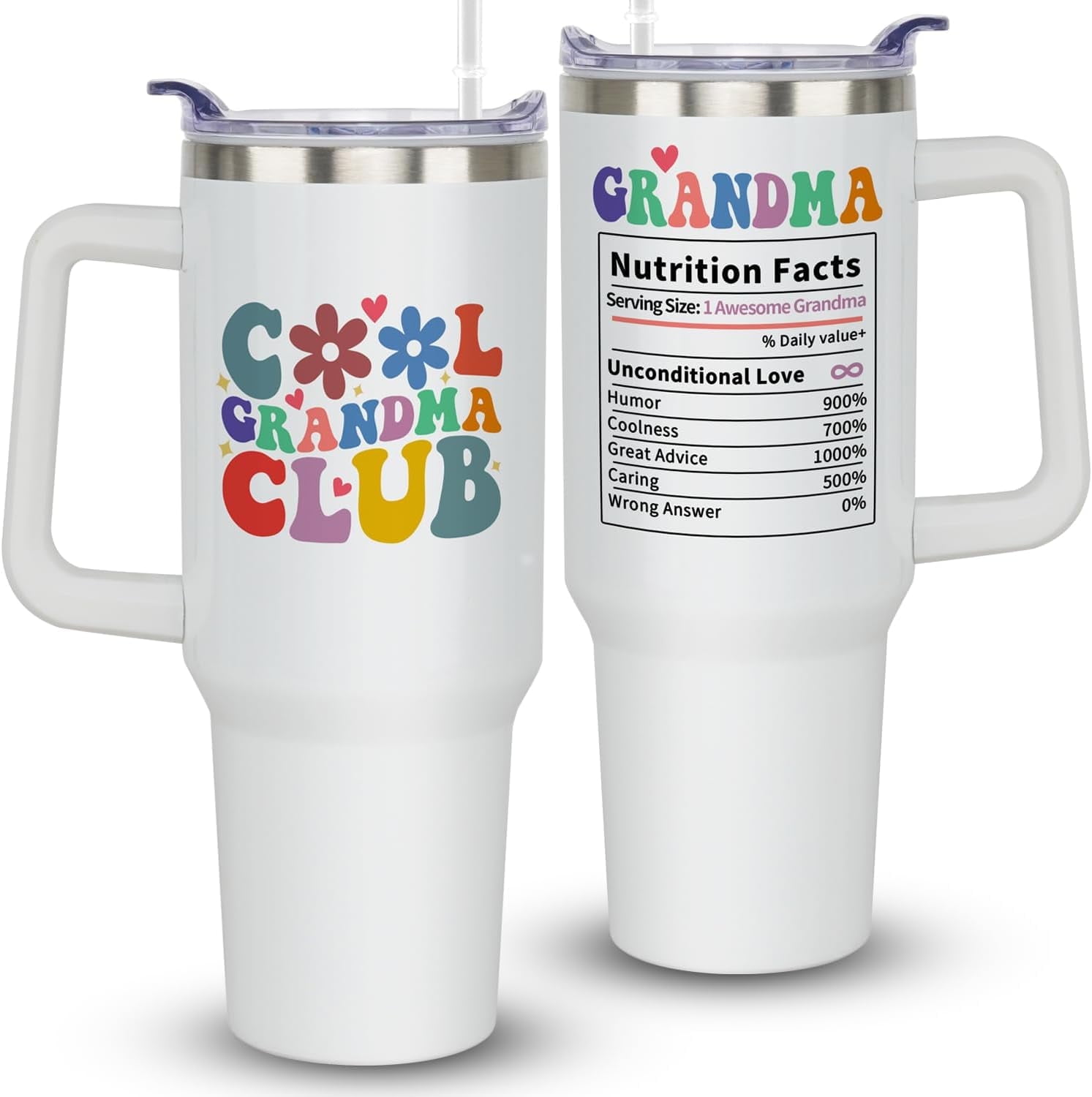 Gifts For Grandma,40 oz Grandma Tumbler With Handle,Mothers Day Gifts ...
