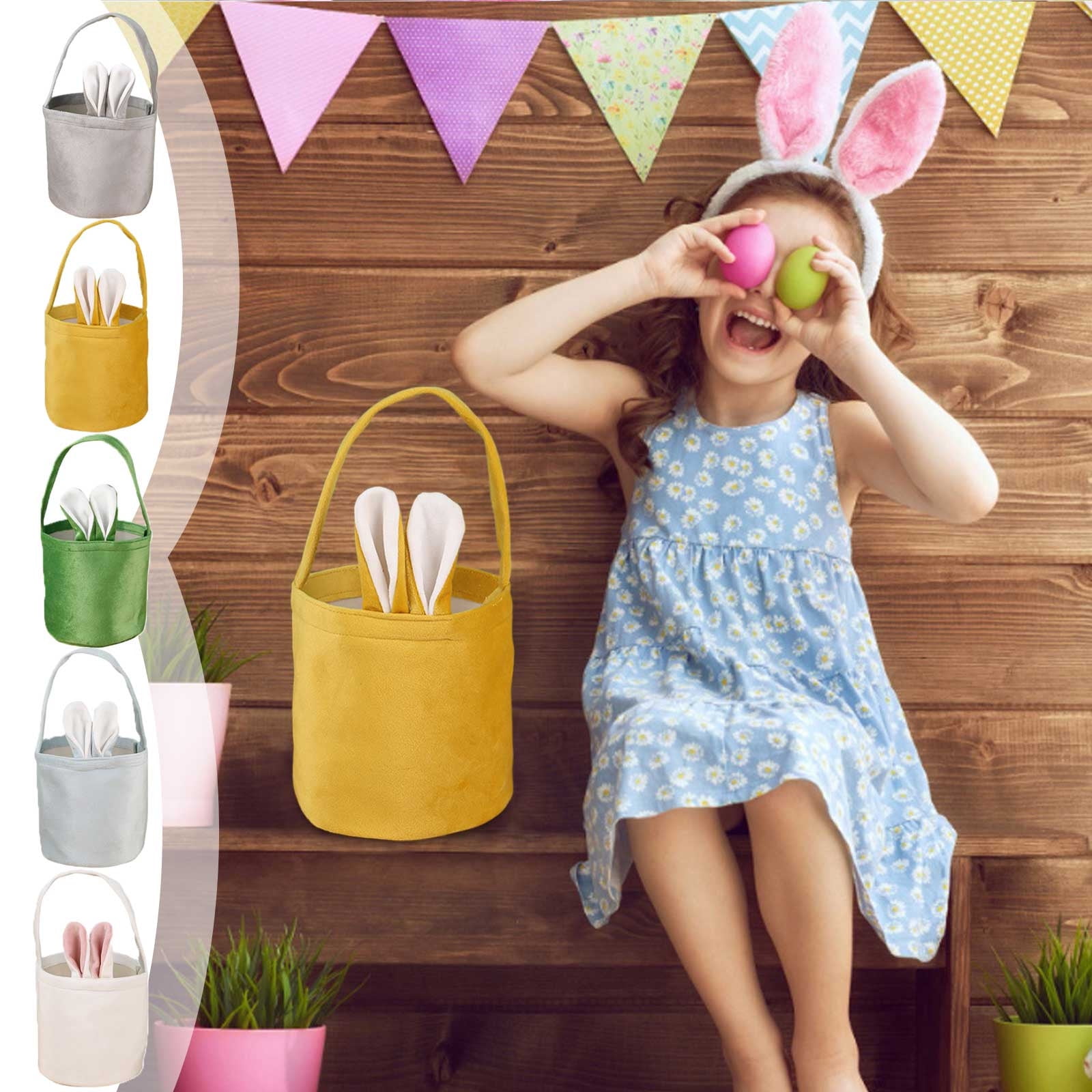 Wzzjkit Easter Baskets, Easter Bunny Basket for Kids, Cute Easter ...