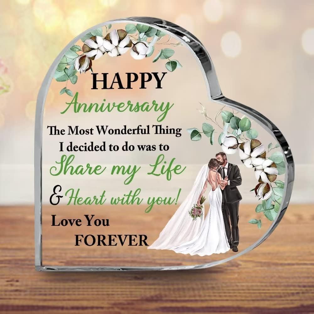 Gifts for Him Her Anniversary Acrylic Plaque Cotton Flower Romantic ...