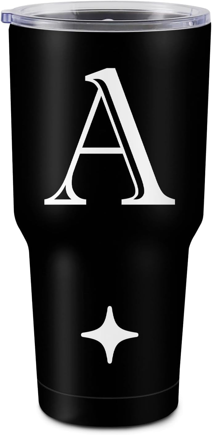 Gifts for Him- Personalized 30 oz Tumbler with Initial A, Monogrammed Travel Tumbler for Men ...