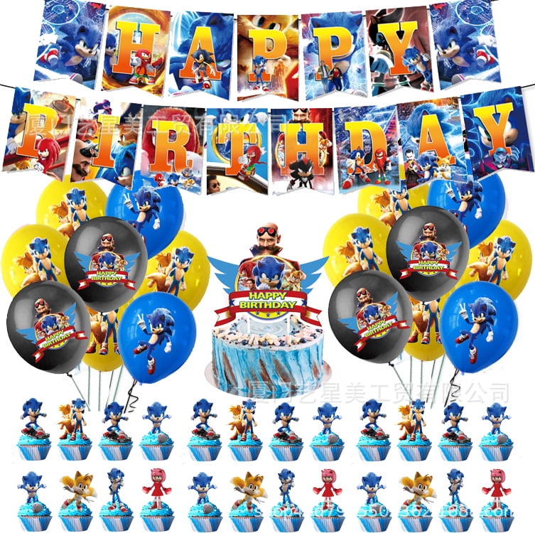 Gifts Home Sonic birthday party decoration pull flag balloon aluminum ...