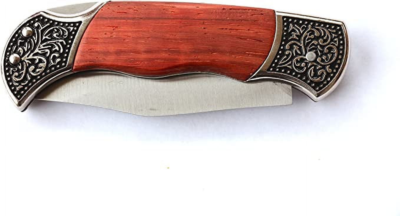 Gifts Infinity Rosewood Deco Grip Pocket Knife - Folding Hunting Knife ...
