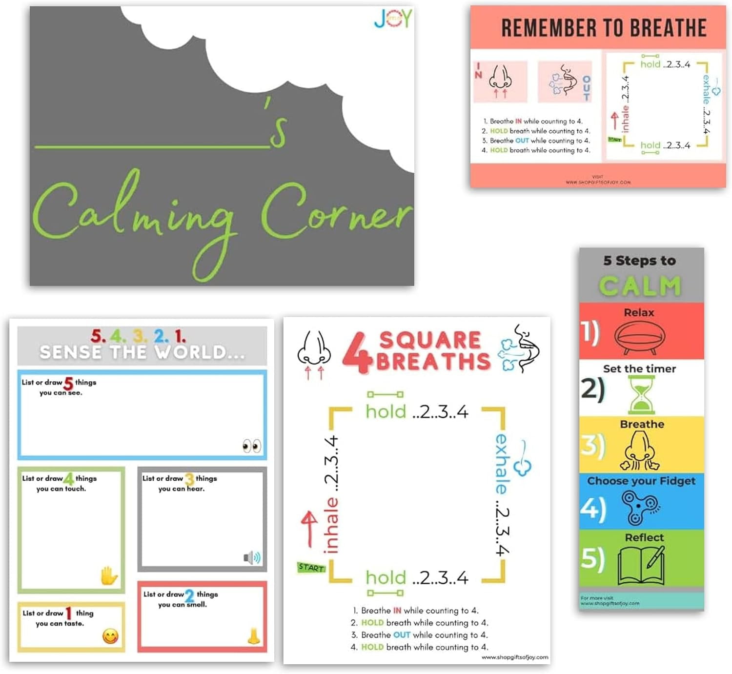 Gifts Of Joy SECONDARY Calm down corner classroom kit, feelings poster ...