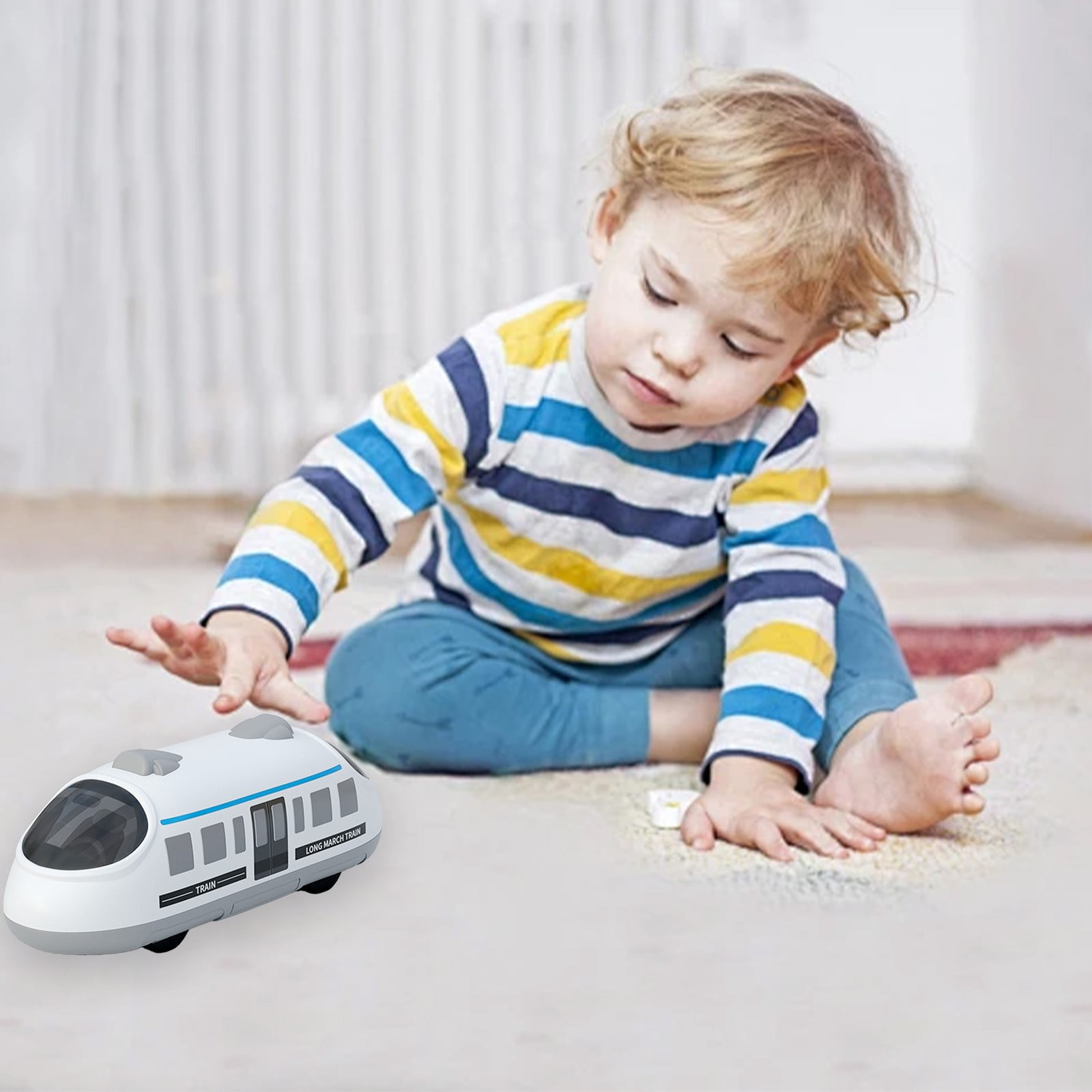 Gifts for Kids! Fwttom Toy Cars, Pull Back Train Toy for Kids with Colorful and Effortless ...