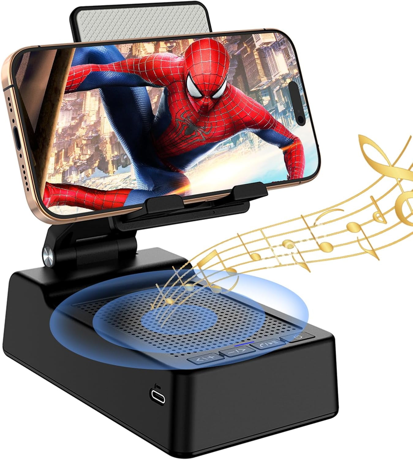 Gifts for Men,Cell Phone Stand with Wireless Bluetooth Speaker Anti ...