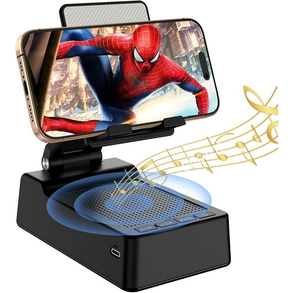 Gifts for Men,Cell Phone Stand with Wireless Bluetooth Speaker Anti ...
