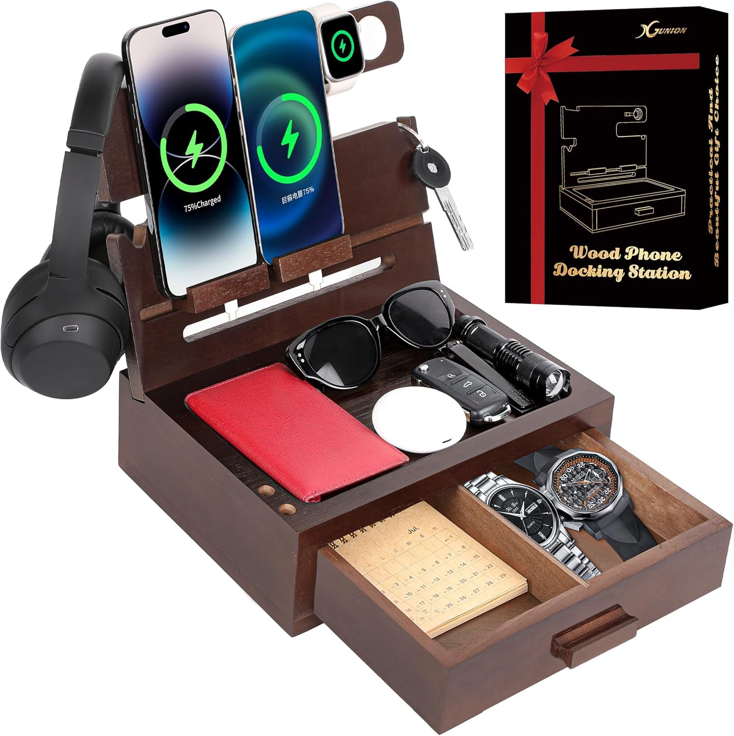 Gifts for Men Dad Women from Daughter Son Wife Wood Phone Docking ...
