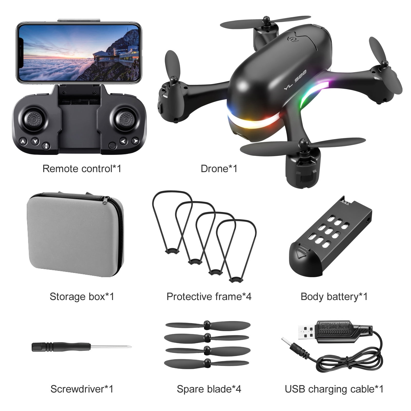 Gifts for Men, Quadcopter Drones, Drone with 4K HD FPV Camera Remote ...