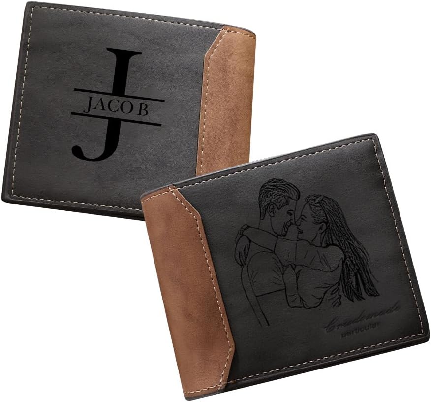 Gifts for Mens Custom Wallets for Men Personalized Engraved Photo ...