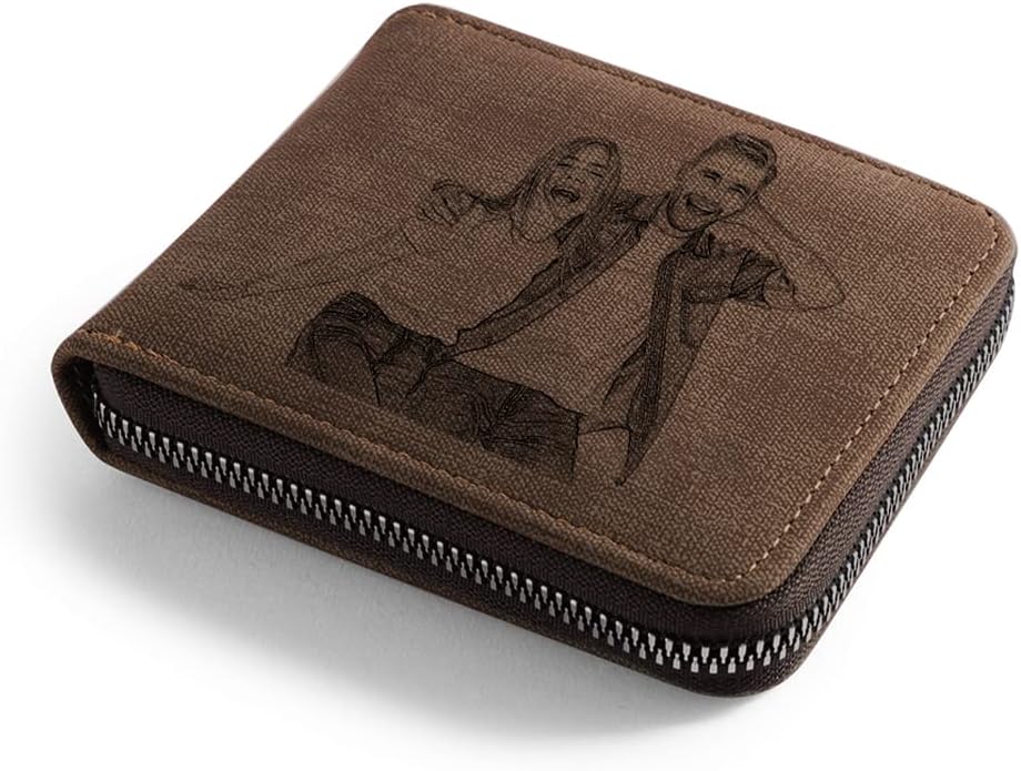Gifts for Mens Custom Wallets for Men Personalized Engraved Photo ...