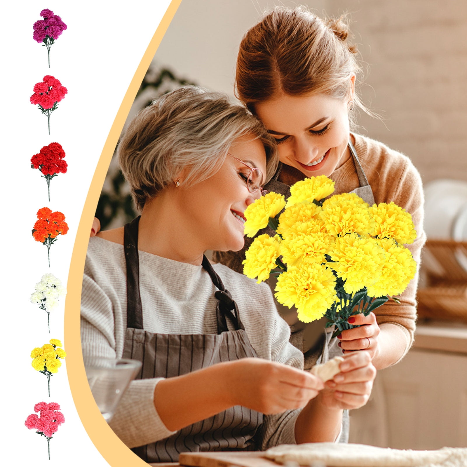 Gifts for Mom PALIFEUR Fake Flowers Carnation Artificial Flowers for ...