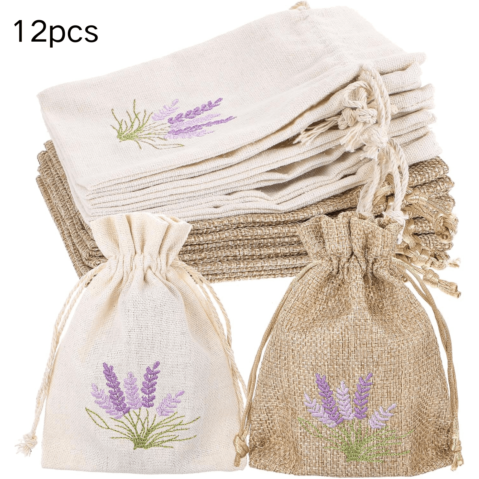 Gifts Sachet Bags 12Pcs Embroidered Printing Lavender Imitation Sacks ...