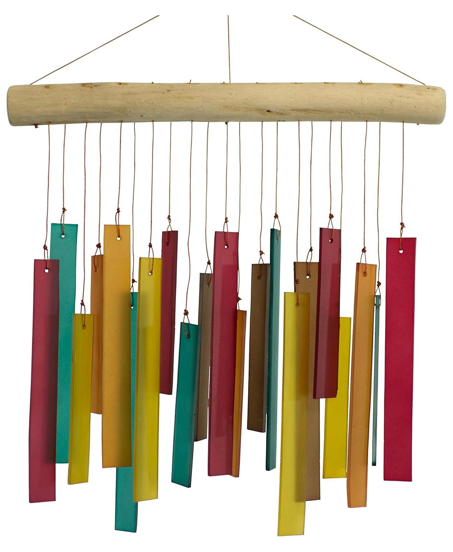 Gifts Tumbled Glass Wind Chime - Bodhi Colors - Rectangles Design ...
