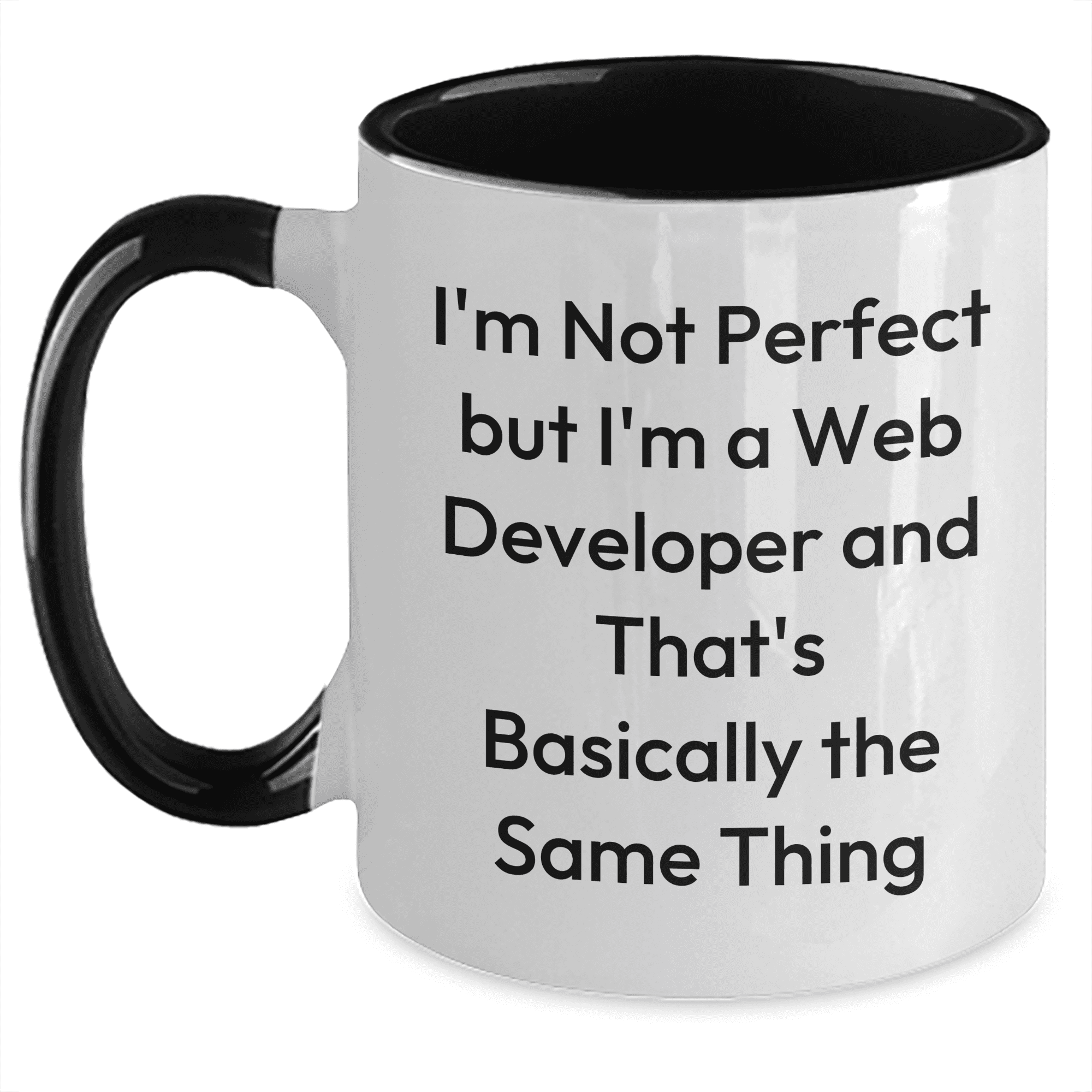 Gifts for Web Developers Funny Two Tone Coffee Mugs I'm Not Perfect But ...