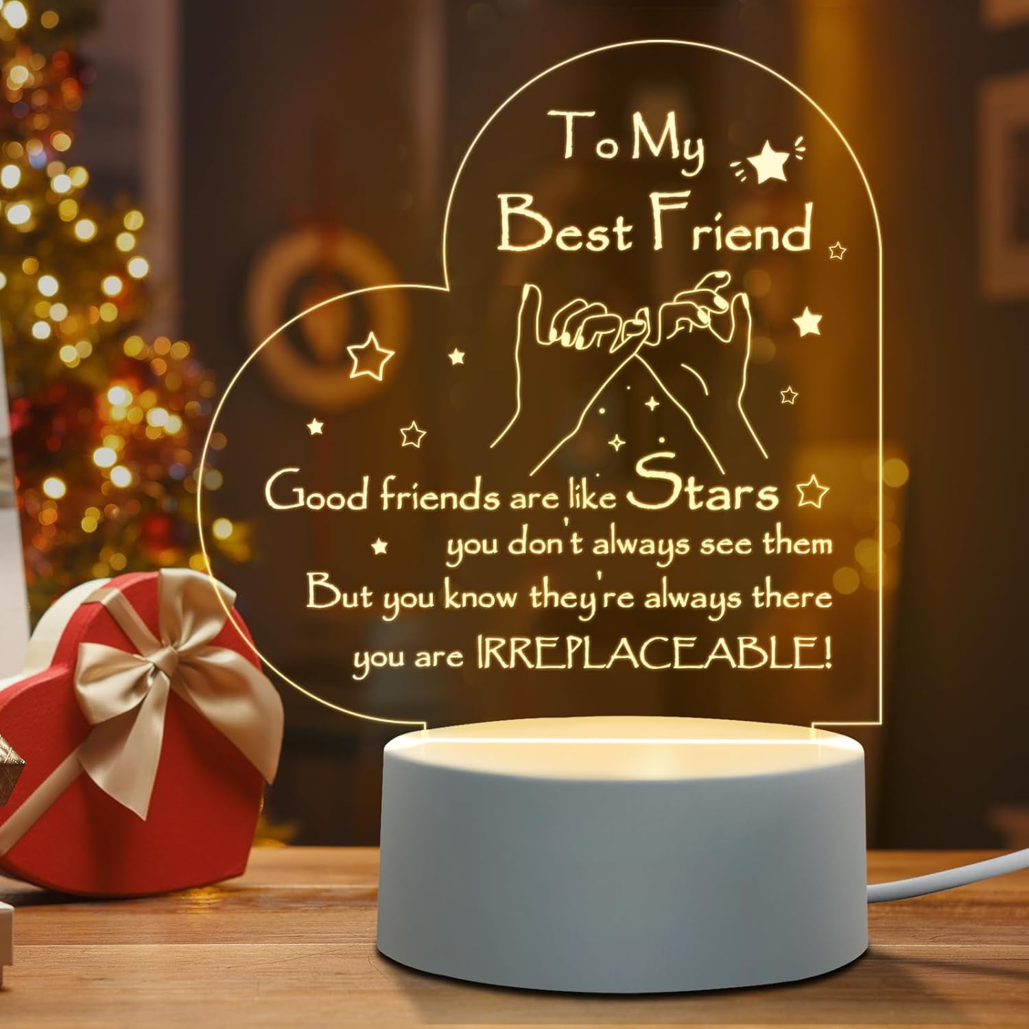 Gifts for Women Friends - Engraved Night Light, Lamp, Best Friend ...