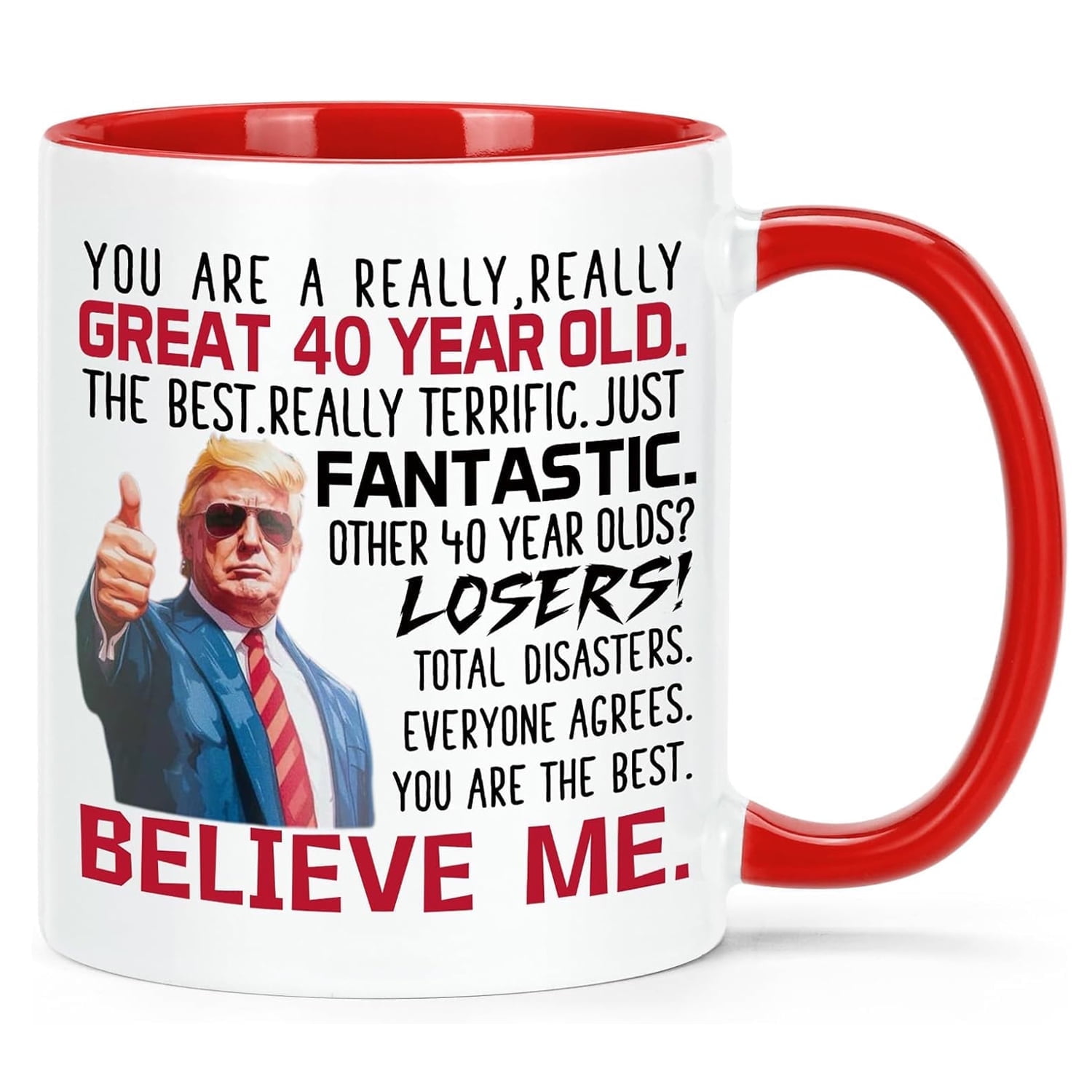 Futtumy 40th Gifts Mugs, 40 Year Old Gift Idea for Women Men Friend ...