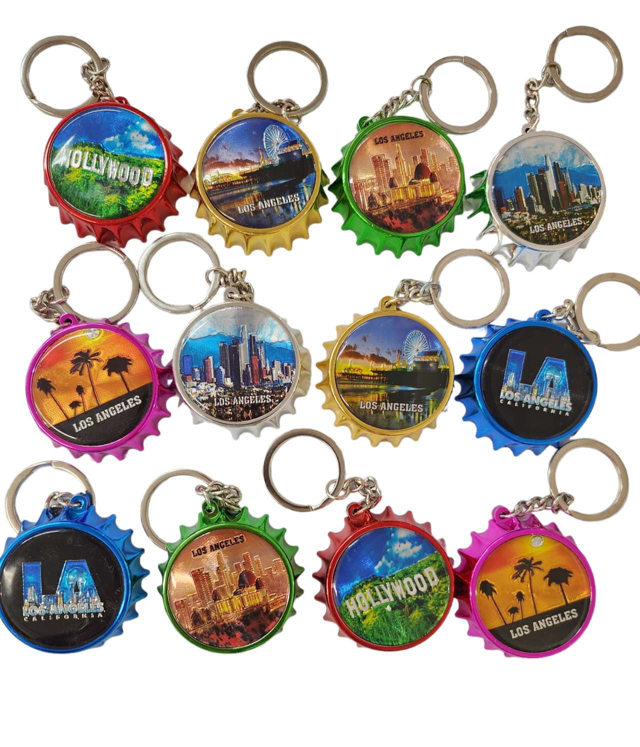 12-Piece Los Angeles Souvenir Keychain Set, I Heart LA, Ideal for ...