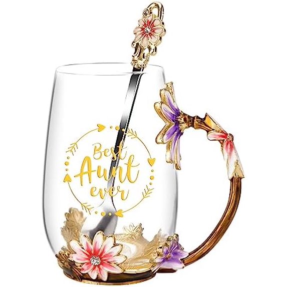 Gifts for Aunt from Niece Nephew Tea Cup Cool Birthday Gift Enamel ...