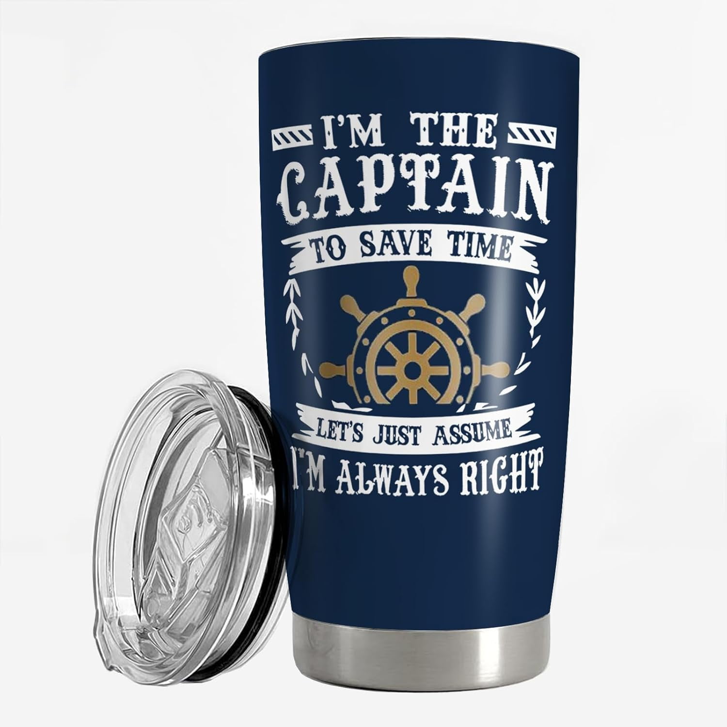 Gifts for Boat Owners Captain Tumbler 20oz With Lid and Straw, Vacuum ...