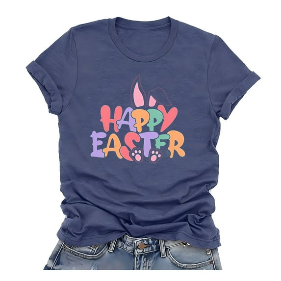 Gifts for Christian Women Fashion Alphabet Print Round Neck Short ...