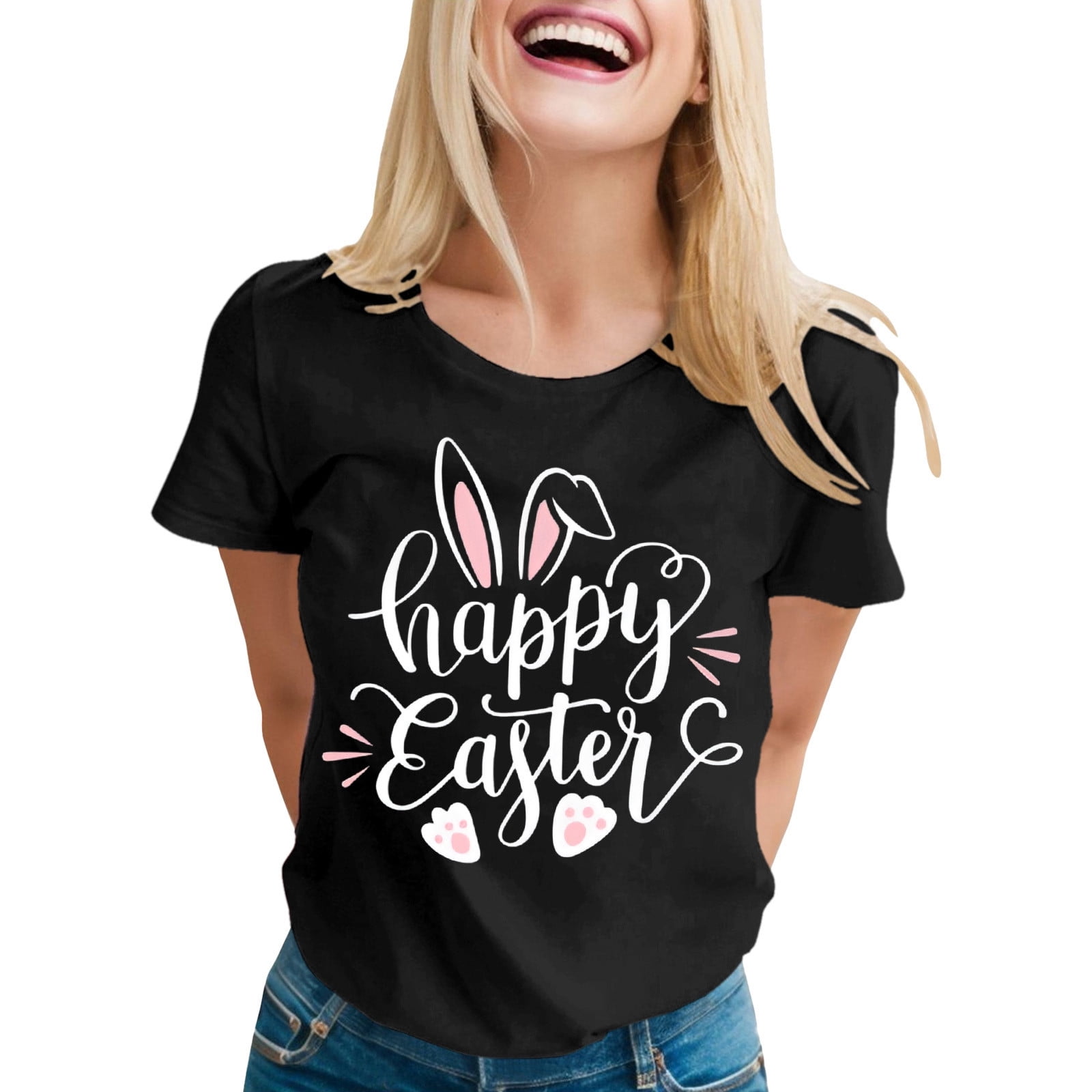 Gifts for Christian Women Letter Print Crew Neck Short Sleeve Multiple ...