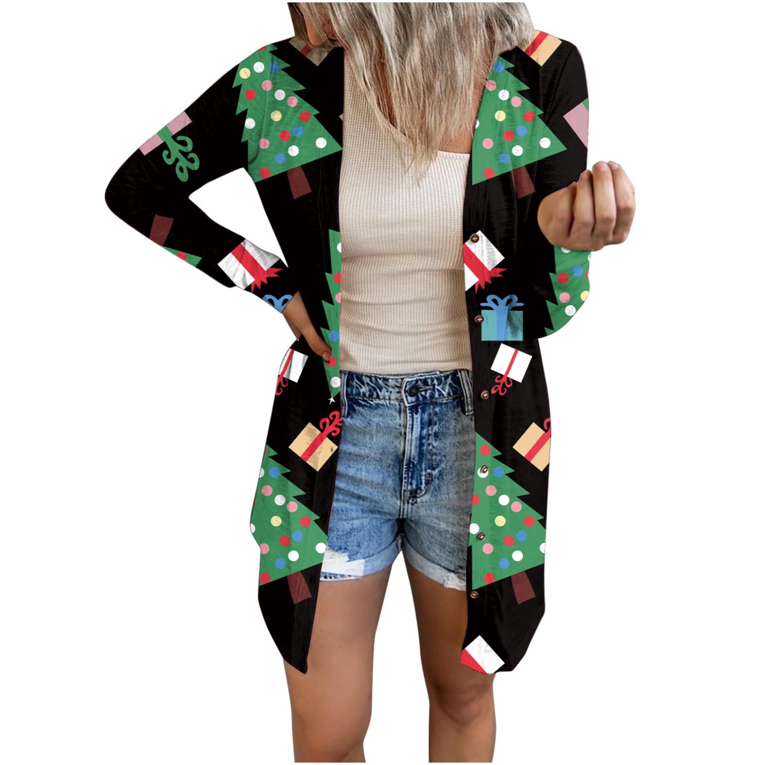 Gifts for Christmas Bidobibo Womens Christmas Open Front Cardigans ...