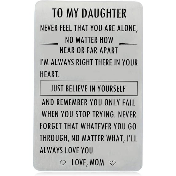 Gifts for Daughter from Mom, To My Daughter Engraved Wallet Card ...