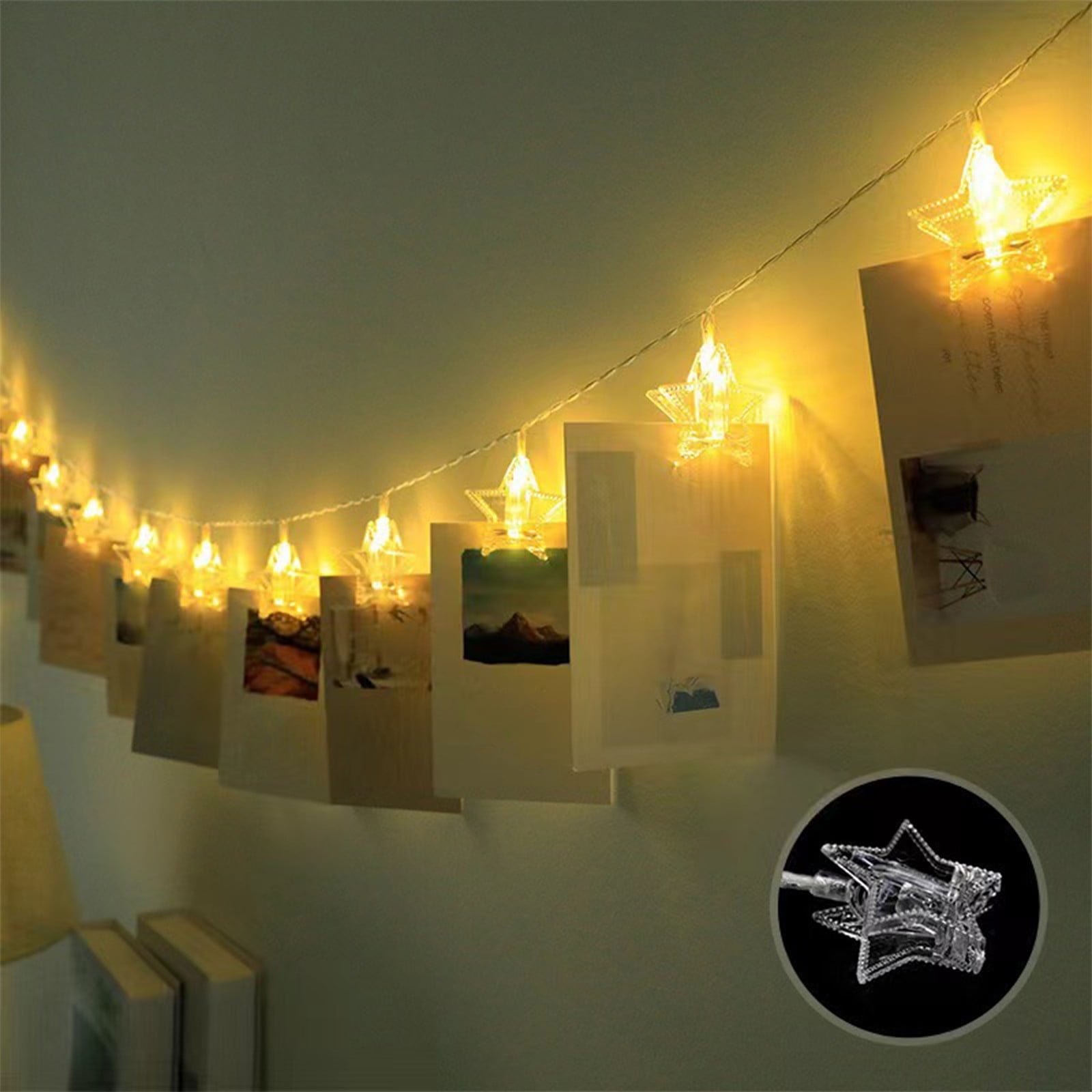 Gifts for Girlfriend, LED Photo Star Clip Light String Room Background ...