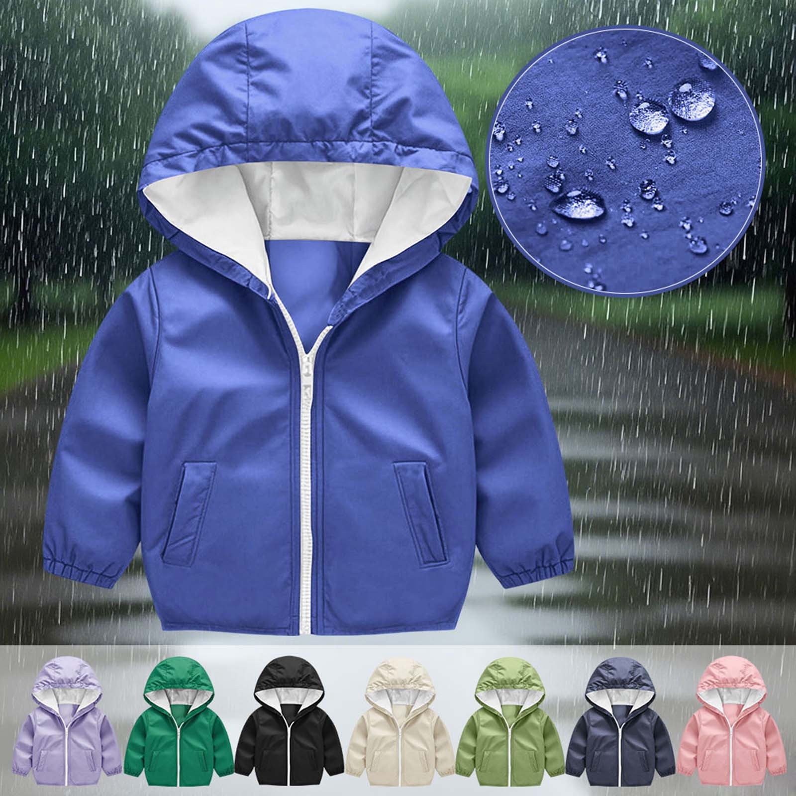 Gifts for Girls Horkkom Toddler Rain Jacket Boys Girls Waterproof Zip ...