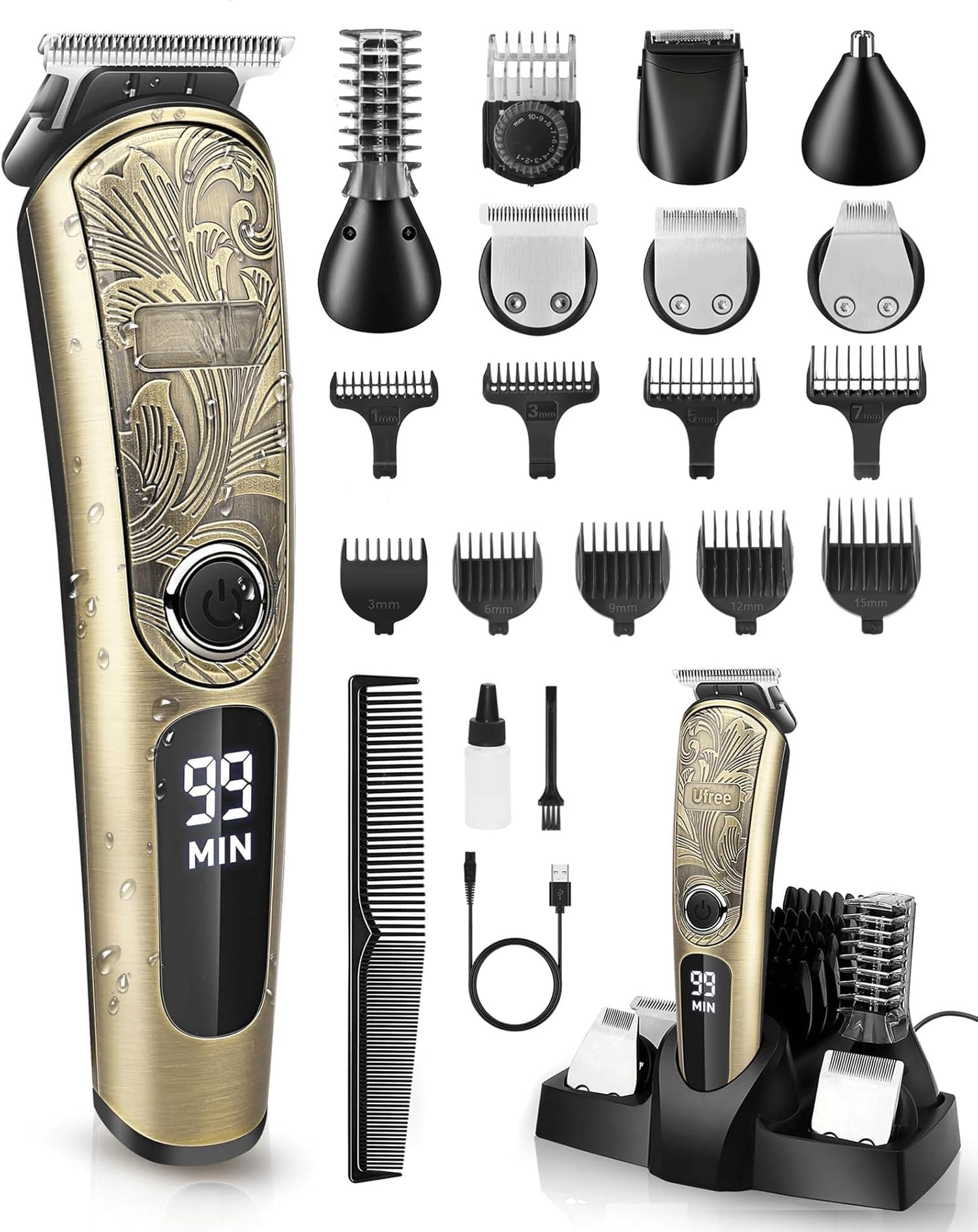 Gifts for Men, Beard Trimmer with Stand, IPX7 Razor Shavers for Men ...