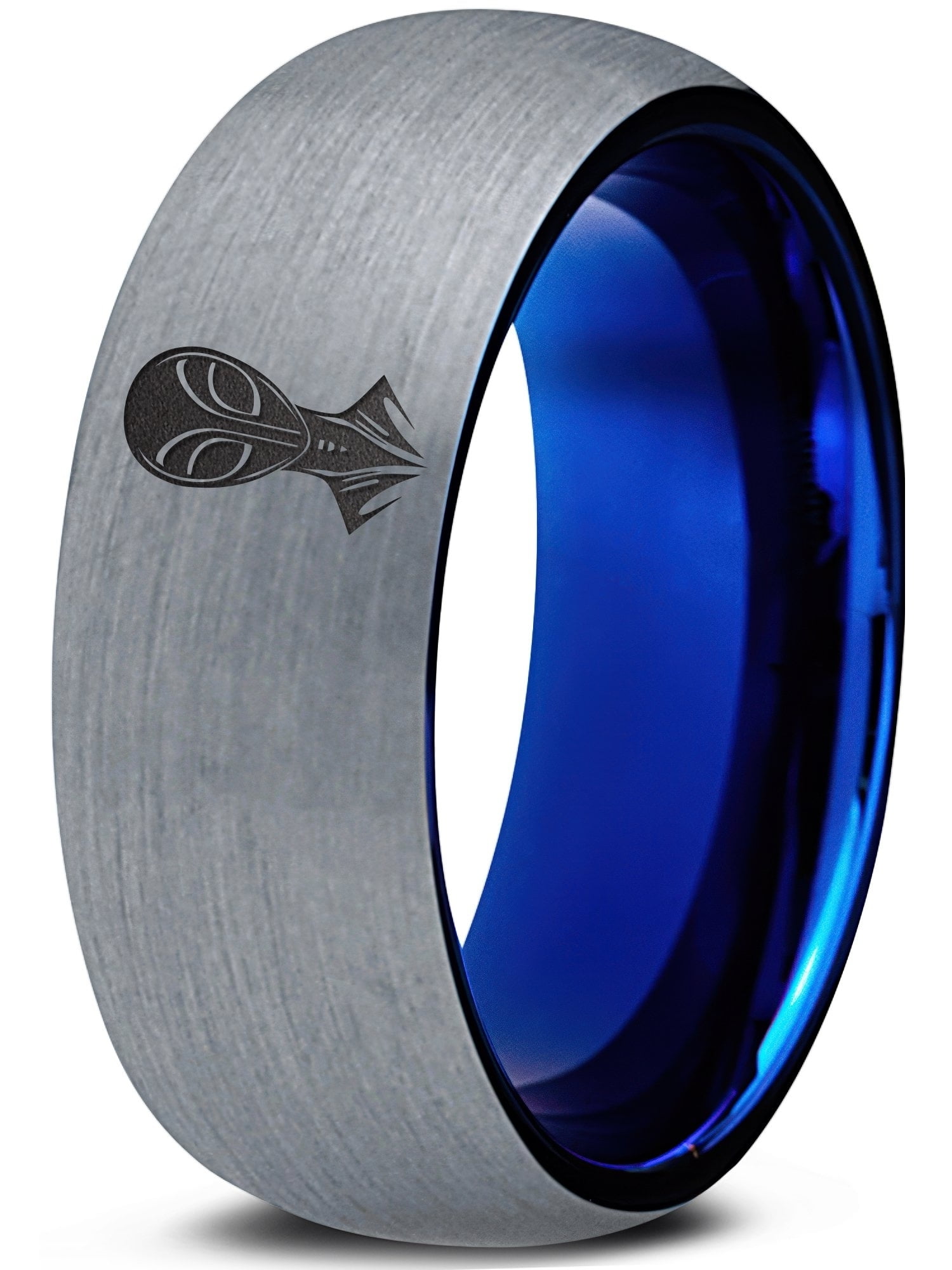 Gifts for Mom Gamer Tungsten Grey Rings Men Laser Name Ring Heavy Gay ...