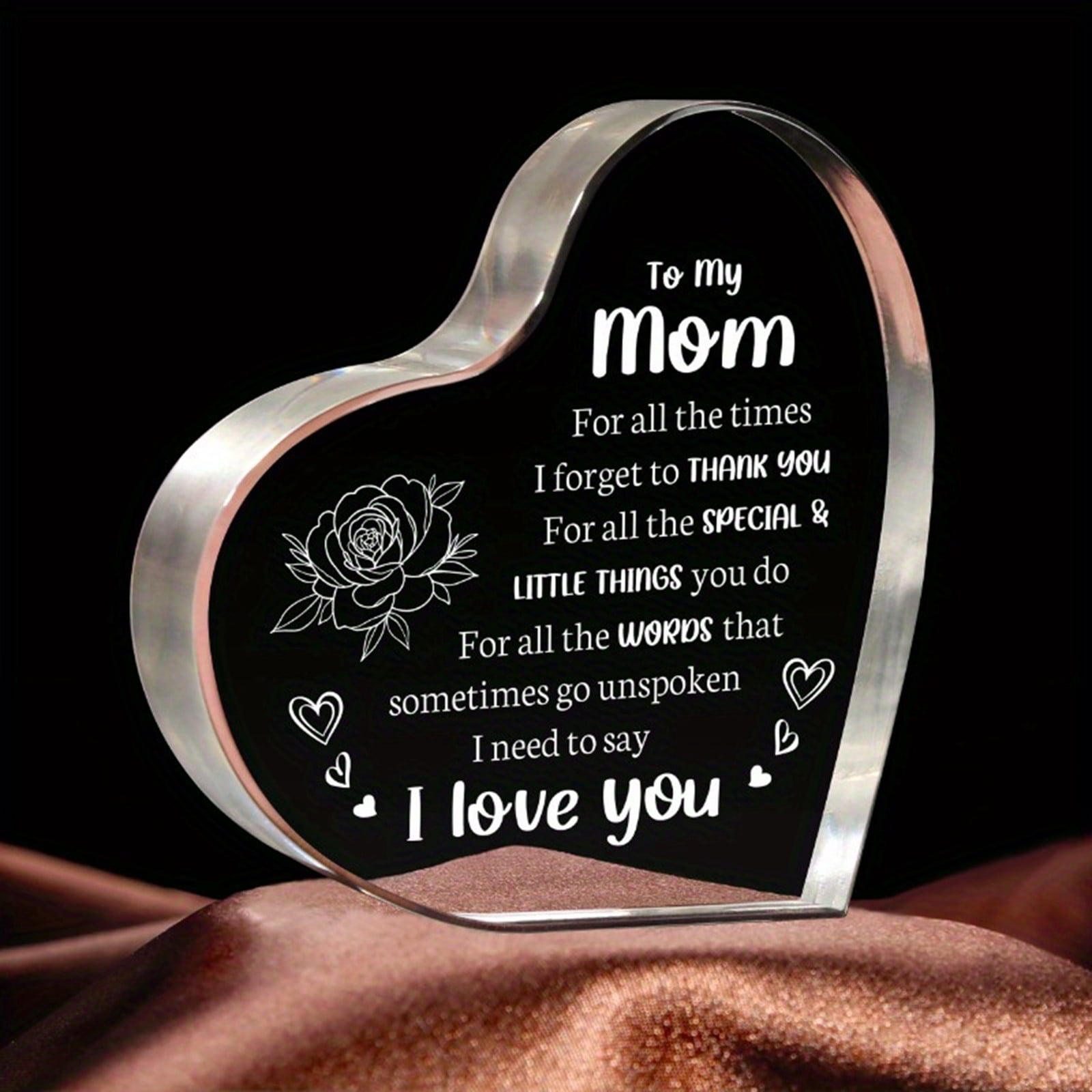 Gifts for Mom, Mom Christmas Gifts - Acrylic Keepsake - I Love You Mom ...