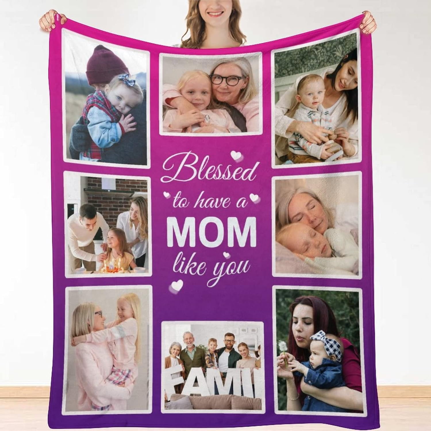Gifts for Nana Personalized Blanket Customized Blankets with Photos ...