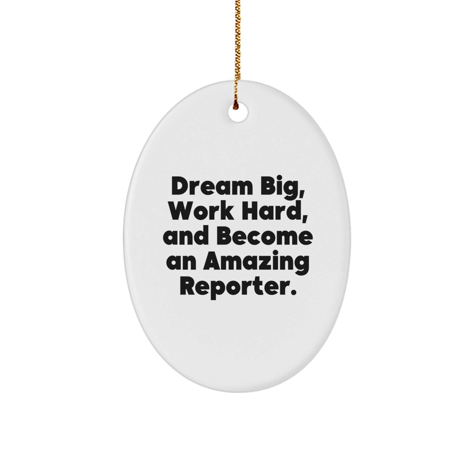 Gifts for Reporter Friends Unique Oval Ornaments with Funny Quote ...