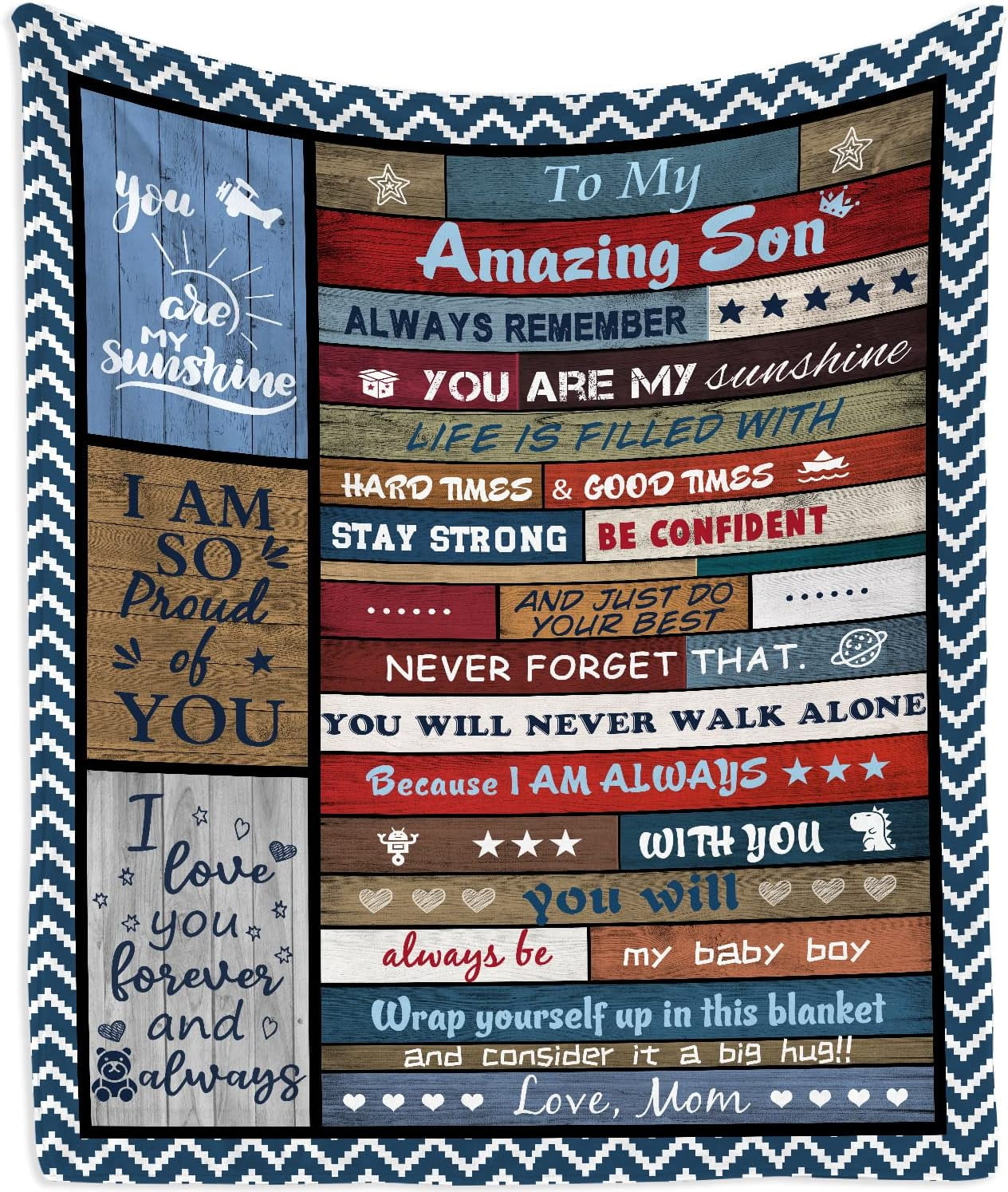 Gifts for Son, Sons Blanket 60"X50", Son Birthday from Mom, to My Sons Graduation Throw Blankets ...