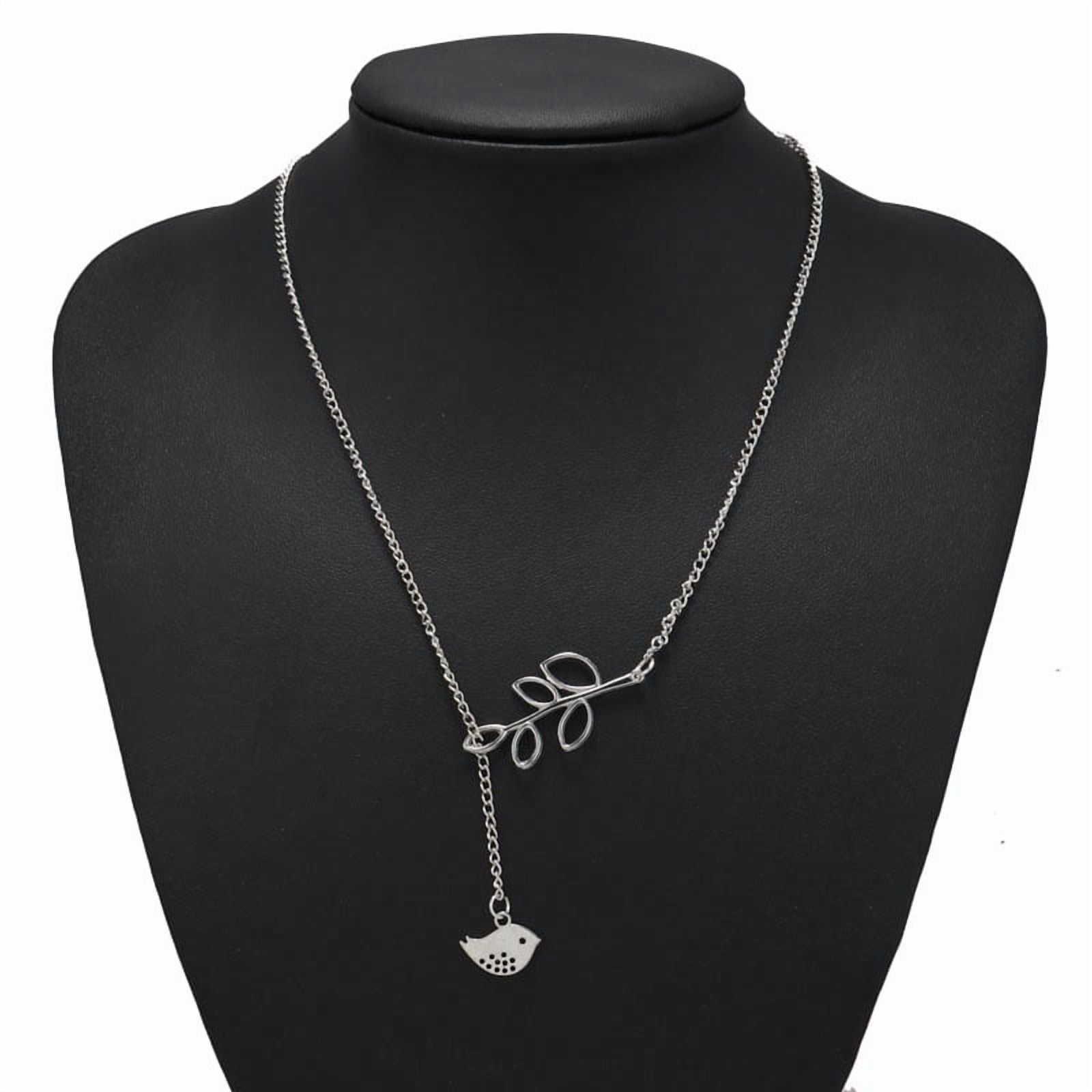 Gifts for women-Boho Bird Branch Lariat Necklace Hollow Leaf Choker ...