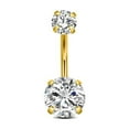 Gifts for women-Stainless Steel Gold Tone Belly Button Ring Navel ...