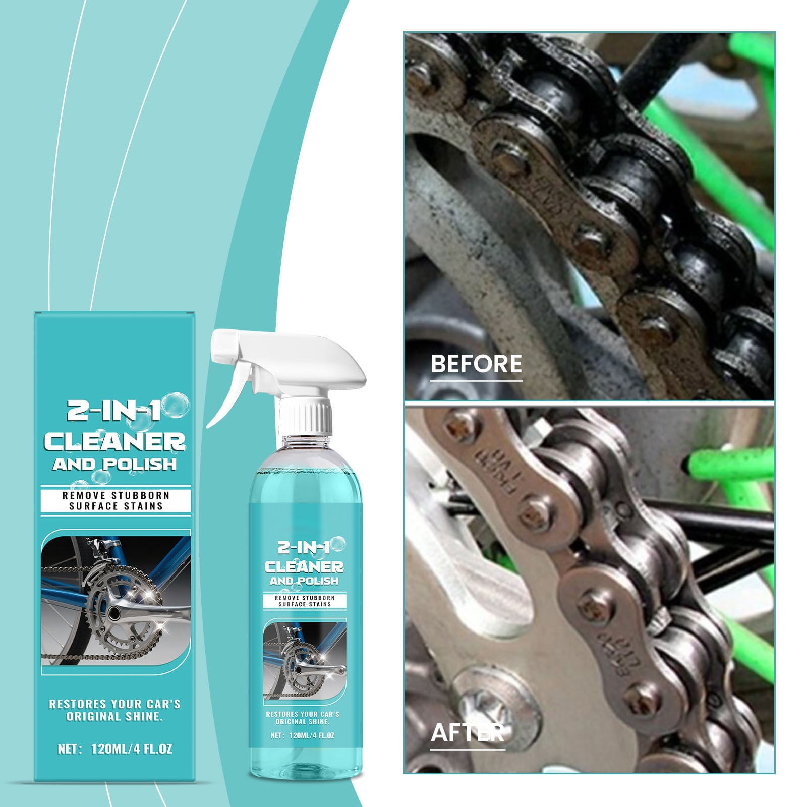 Gifts kcavykas 120ml Multi Surface Cleaning Spray Car Care Solution Removes Dirt and Stains ...