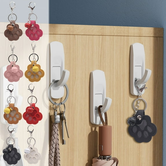 Gifts kcavykas Leather Paw-Shaped Keychain with Keepsake Compartment ...