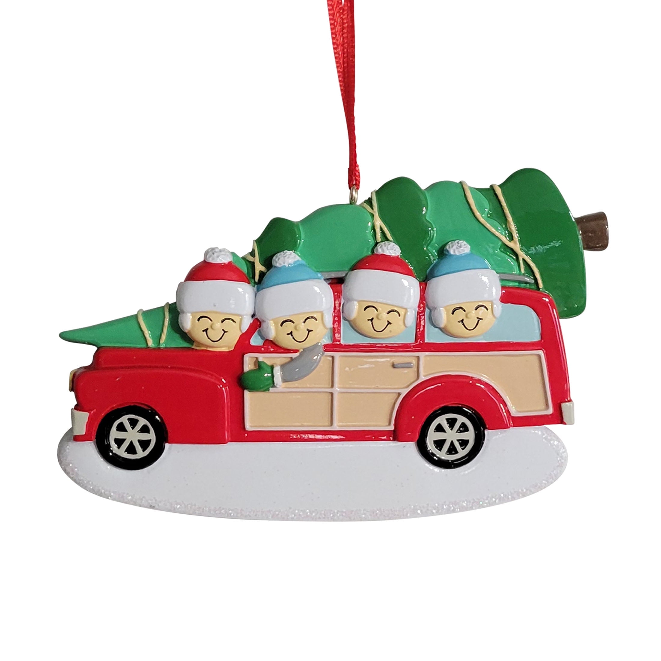 Station Wagon Family Holds 4 Names Round Disc Ornament - Walmart.com