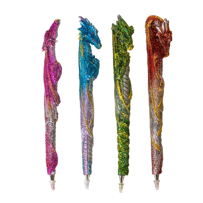 Giftware 16 Piece Dragon Pen Set with Display Stand Featuring 4 Unique ...