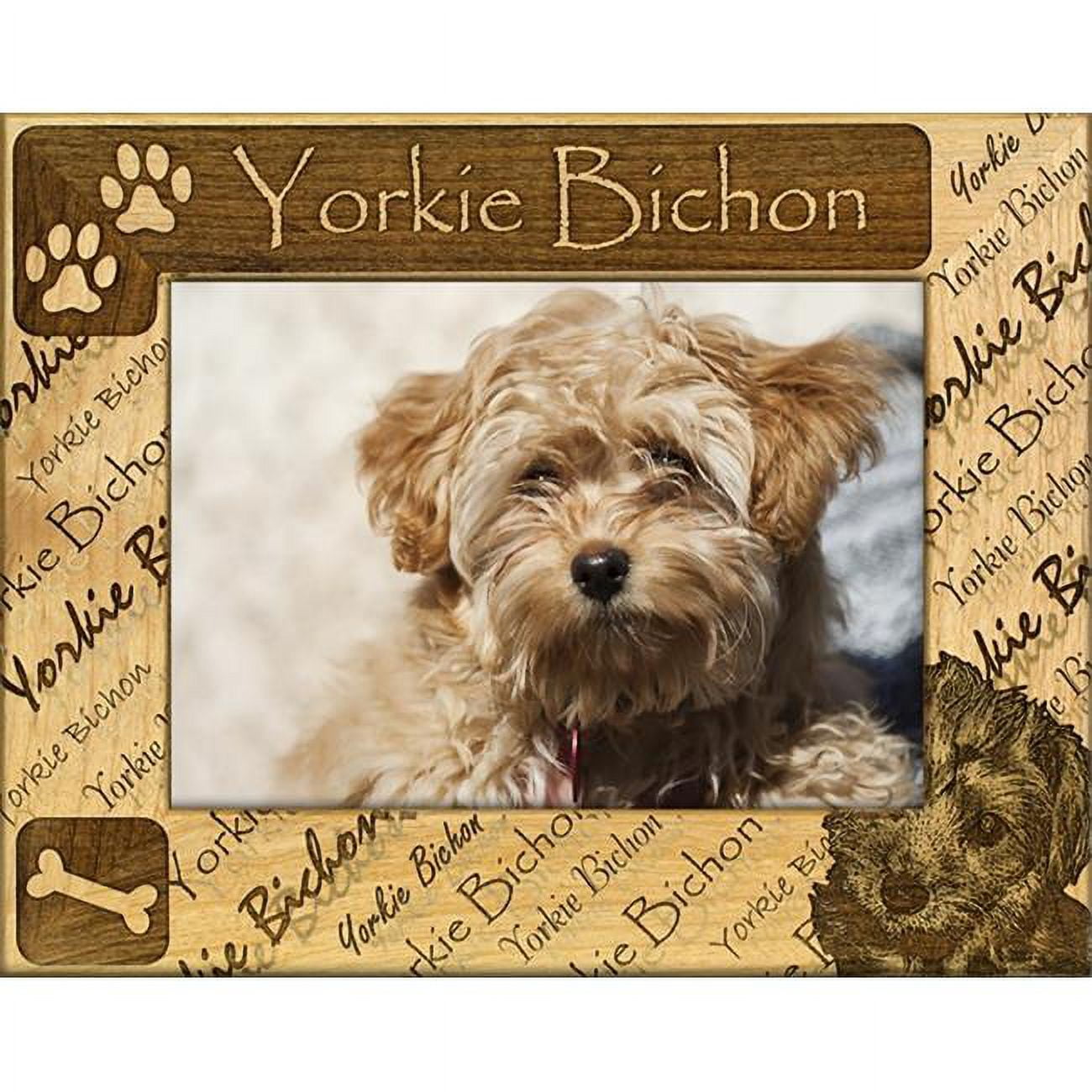 Giftworks Plus DBA0180 Yorkie Bichon Alder Wood Frame, 8 x 10 In ...