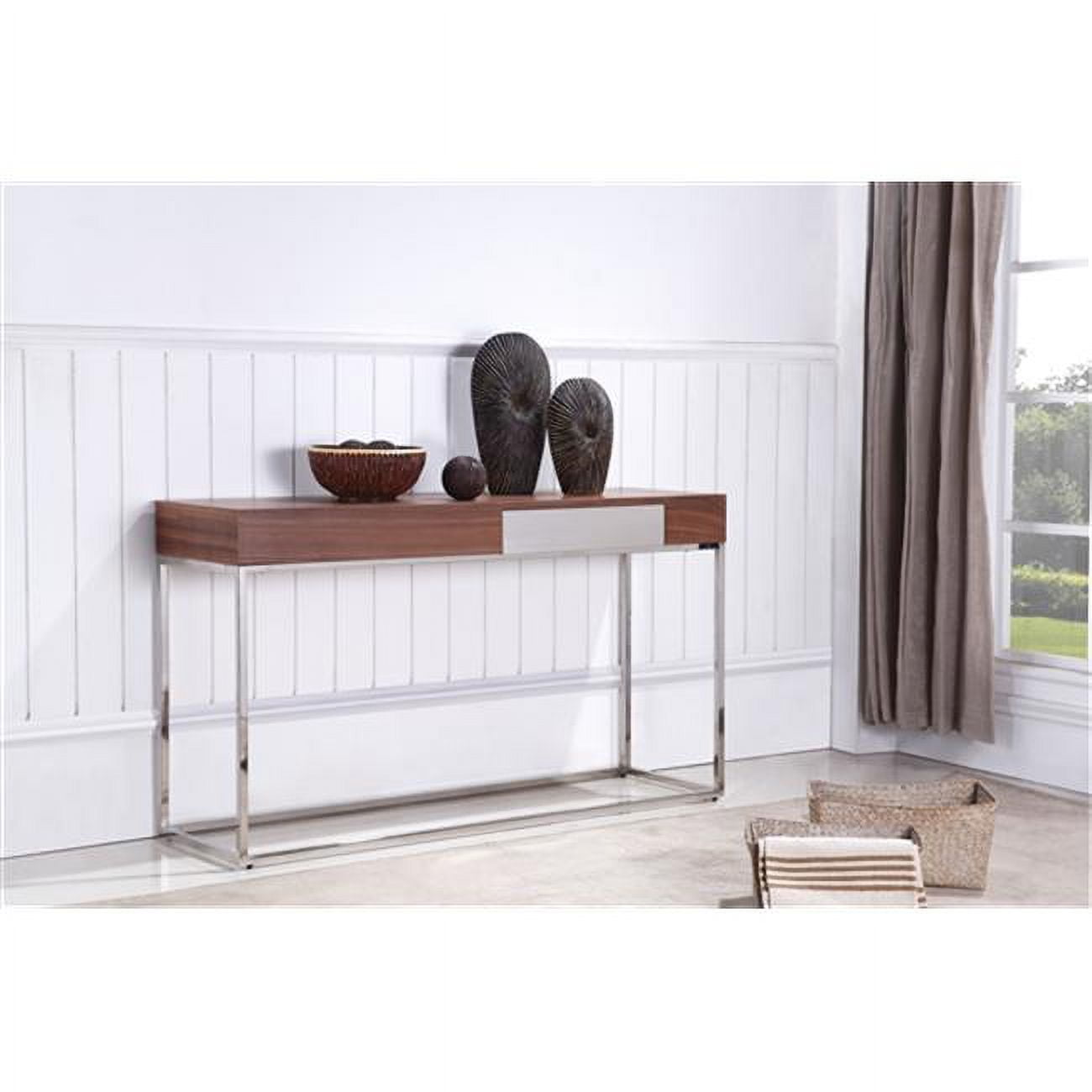 Giga Collection Console Table, Walnut Veneer - Walmart.com